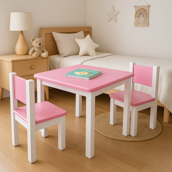Mesa Infantil Rosa (Incluye 2 sillas) – Muebles para Niños – Mundo ...